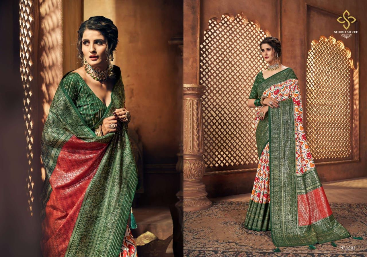 Namste By Shubh Shree Foil Printed Fancy Velvet Silk Saree Collection ...